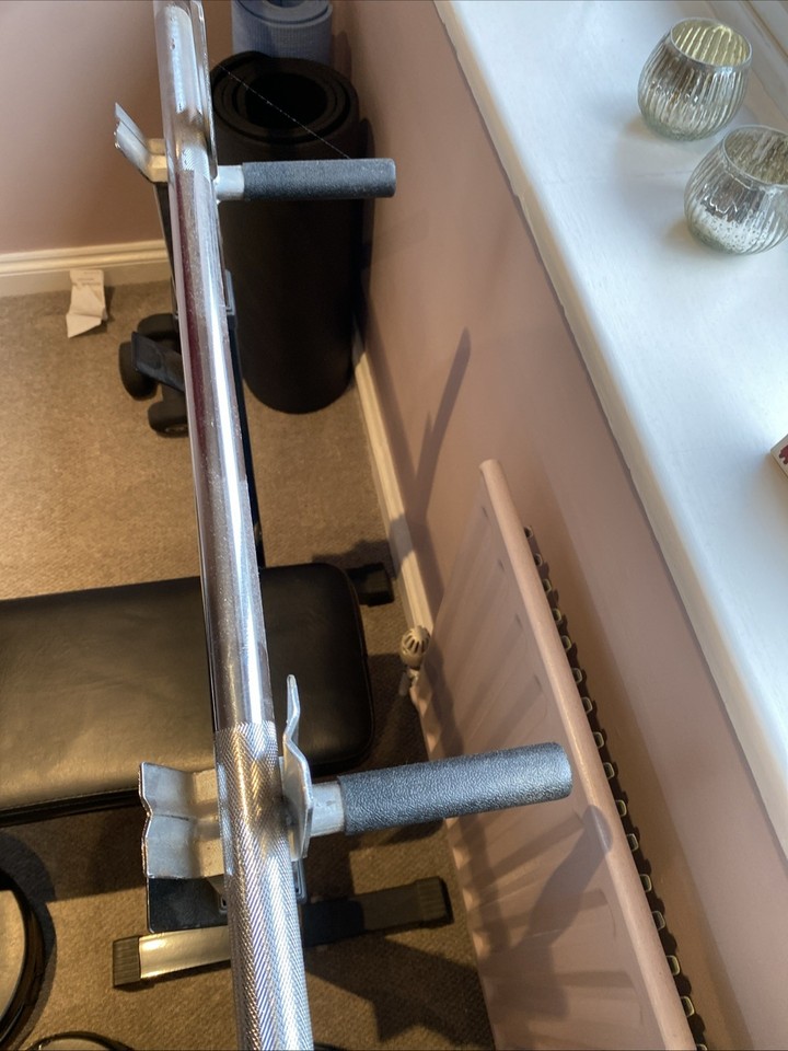 Gorilla Sports Bench Press Set With Additional Curl Bar, Dumbbell Bars ...