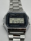 Casio Watch A158W Model 593 Silver Digital Alarm Chrono Original | eBay