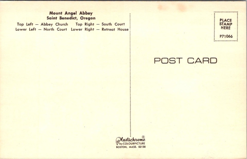 St Benedict Oregon OR Mt Angel Abbey Church S & N Court Retreat House ...