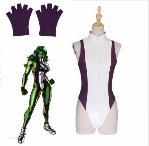 Super Hero She Hulk Cosplay Costume She-Hulk Jumpsuit Halloween Outfit ...