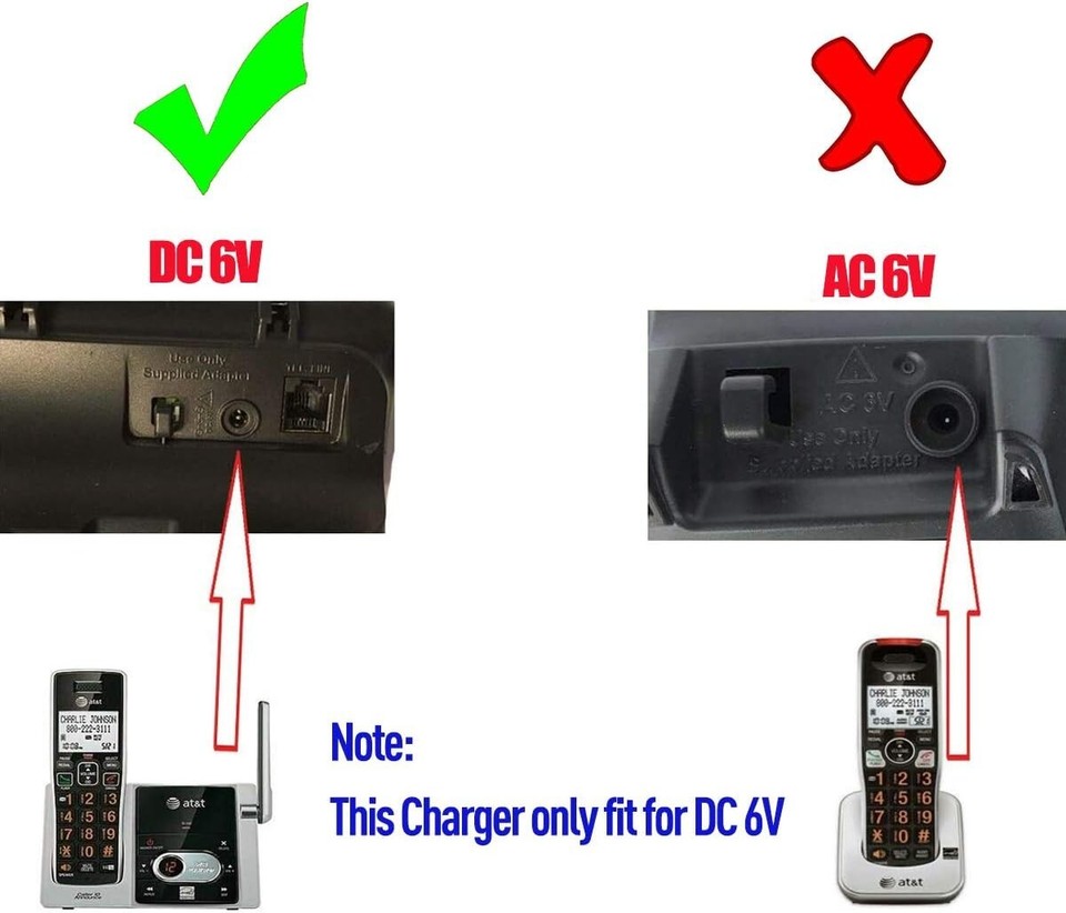 Vtech S003GU0600010 6.0V DC 100mA Power Adapter for AT&T Cordless Phone ...