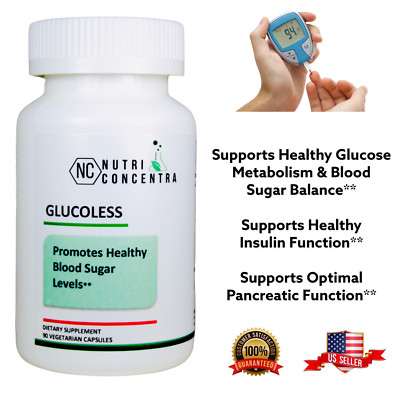 Glucoless, Blood Sugar Control, Sugar Reducer, Advanced Formula, 90 ...