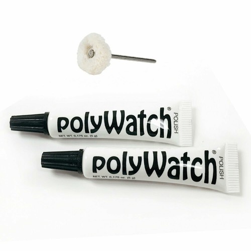 2 Polywatch Watch Crystal Scratch Remover + 1 Mounted String Buff Soft ...