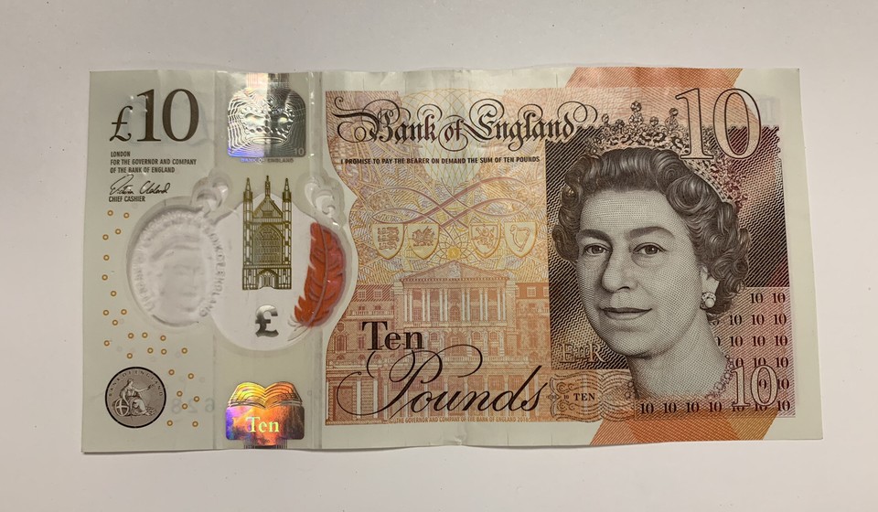 Bank of England 10 Pounds Note 2016 REAL Money United Kingdom Queen ...