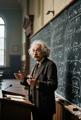 Albert Einstein Lecturing in front of a Blackboard Math Poster Print 16 ...