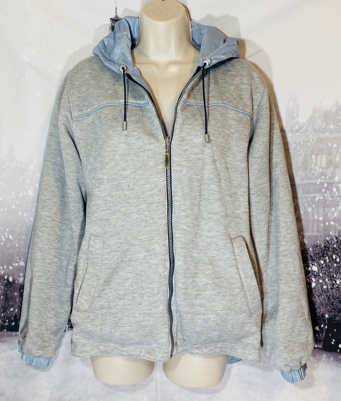 Womens ZEROXPOSUR Blue Reversible Jacket Hooded Small | eBay