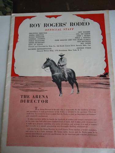 Vintage Roy Rogers Rodeo Official Program / Cowboys , Cowgirls | eBay