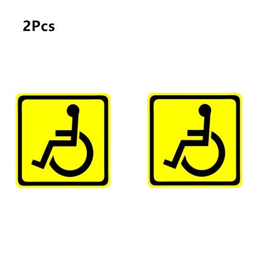 2x Handicap Sign Decal Car Window Door Disabled Wheelchair Symbol ...