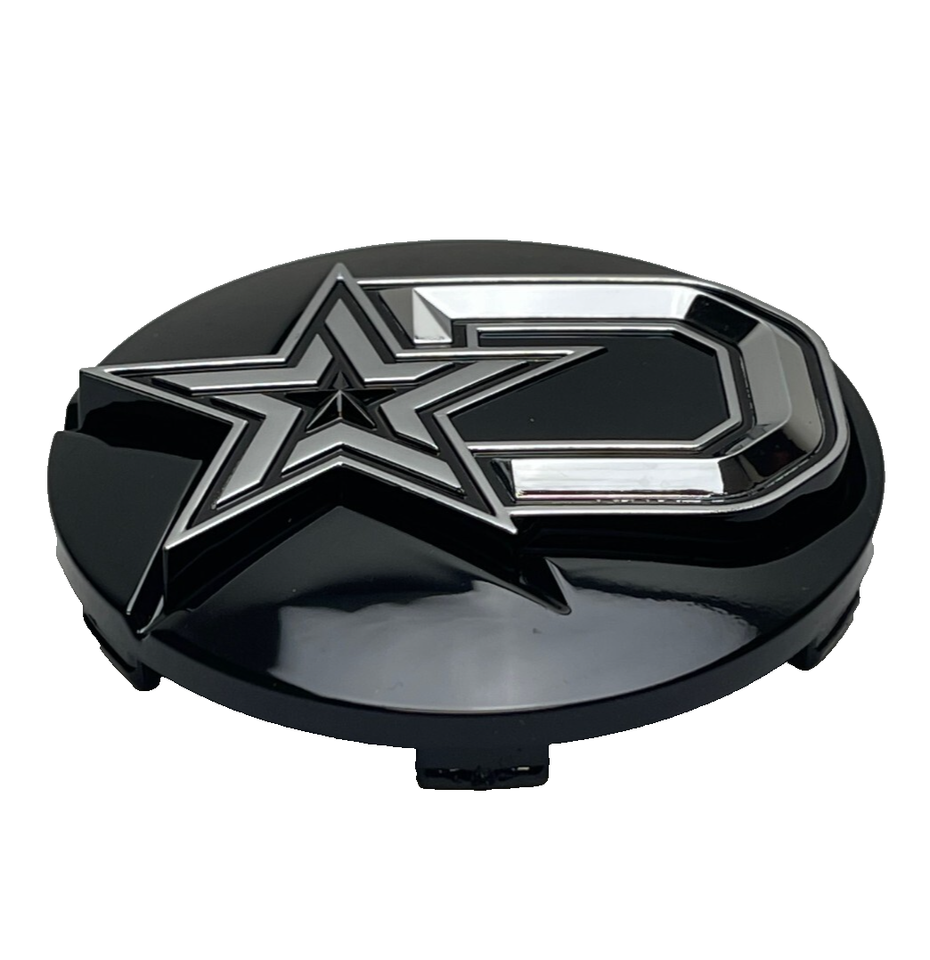 Dropstars Gloss Black/Chrome Snap In Center Cap (Middle Portion Only ...
