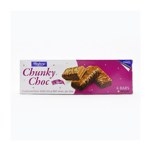 Ritzbury Chunky Choc Chocolate 6 Bars 120g 100% Quality Sweet Delicious ...