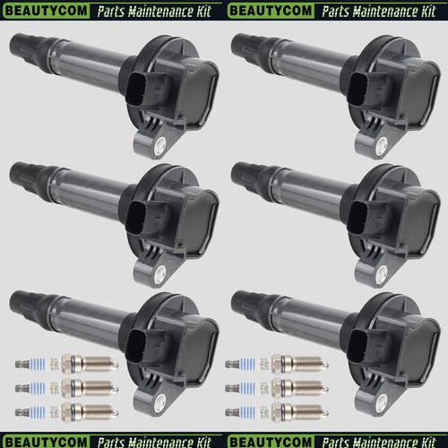 6 Pack Ignition Coil & 6pcs Spark Plug For Ford Lincoln Mazda 3.5L 3.7L ...