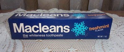 Macleans Freshmint flavor toothpaste vntg whiter teeth in original box ...