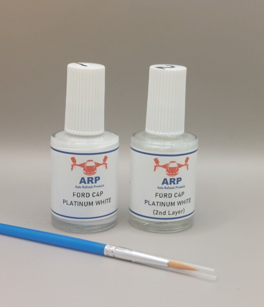 For FORD Code C4P PLATINUM WHITE Touch up Paint + Free Brush | eBay ...
