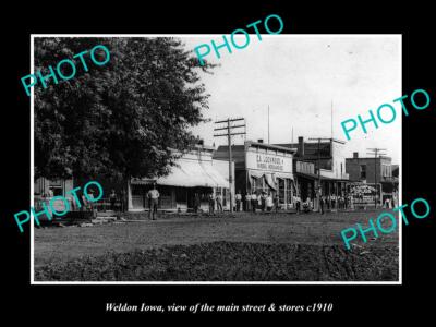 OLD 8x6 HISTORIC PHOTO OF WELDON IOWA THE MAIN STREET & STORES c1910 | eBay