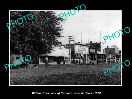 OLD 8x6 HISTORIC PHOTO OF WELDON IOWA THE MAIN STREET & STORES c1910 | eBay