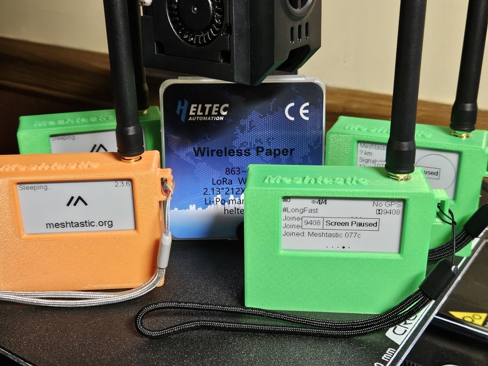 Meshtastic, Heltec,Wireless Paper NODE Ready To Go W/case/2000mah Batt ...