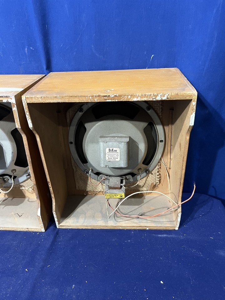 2X Dukane 9935A 8" Wall Speaker Wood Cabinet Vintage PA SYSTEMS FREE ...