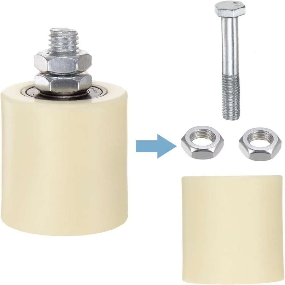 4 Sets White Gate Assembly Support 50mm Bearing Guiding Wheels Sliding ...