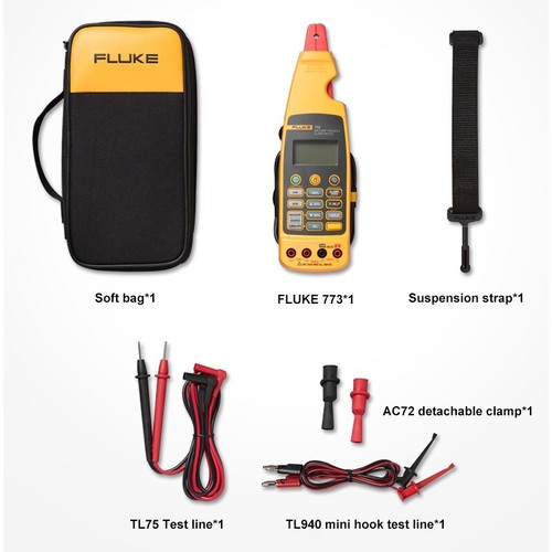 Fluke 773 Milliamp Process Clamp Meter 4 to 20 mA Signals Provide Loop ...