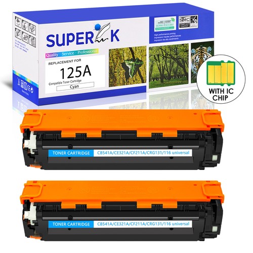 2PK CB541A Cyan Toner 125A for HP Color LaserJet CP1518 CP1518ni CM1300 ...