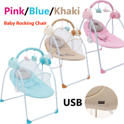 Portable Electric Rocker Baby Swing Infant Cradle Bouncer Seat Sway ...