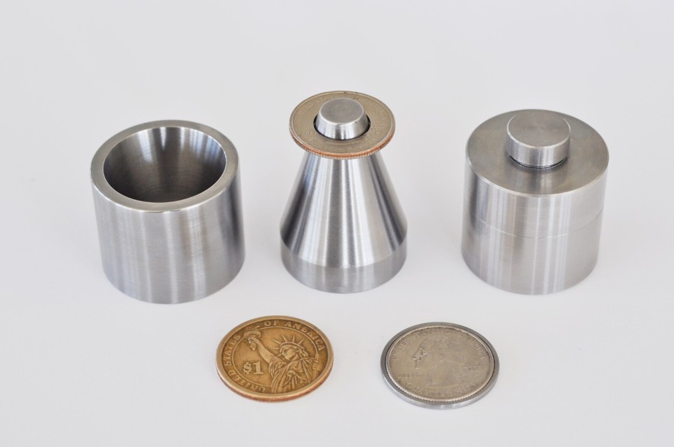 Beginners COIN RING Tool Set 1/2" Center puncher, folding cone and die ...