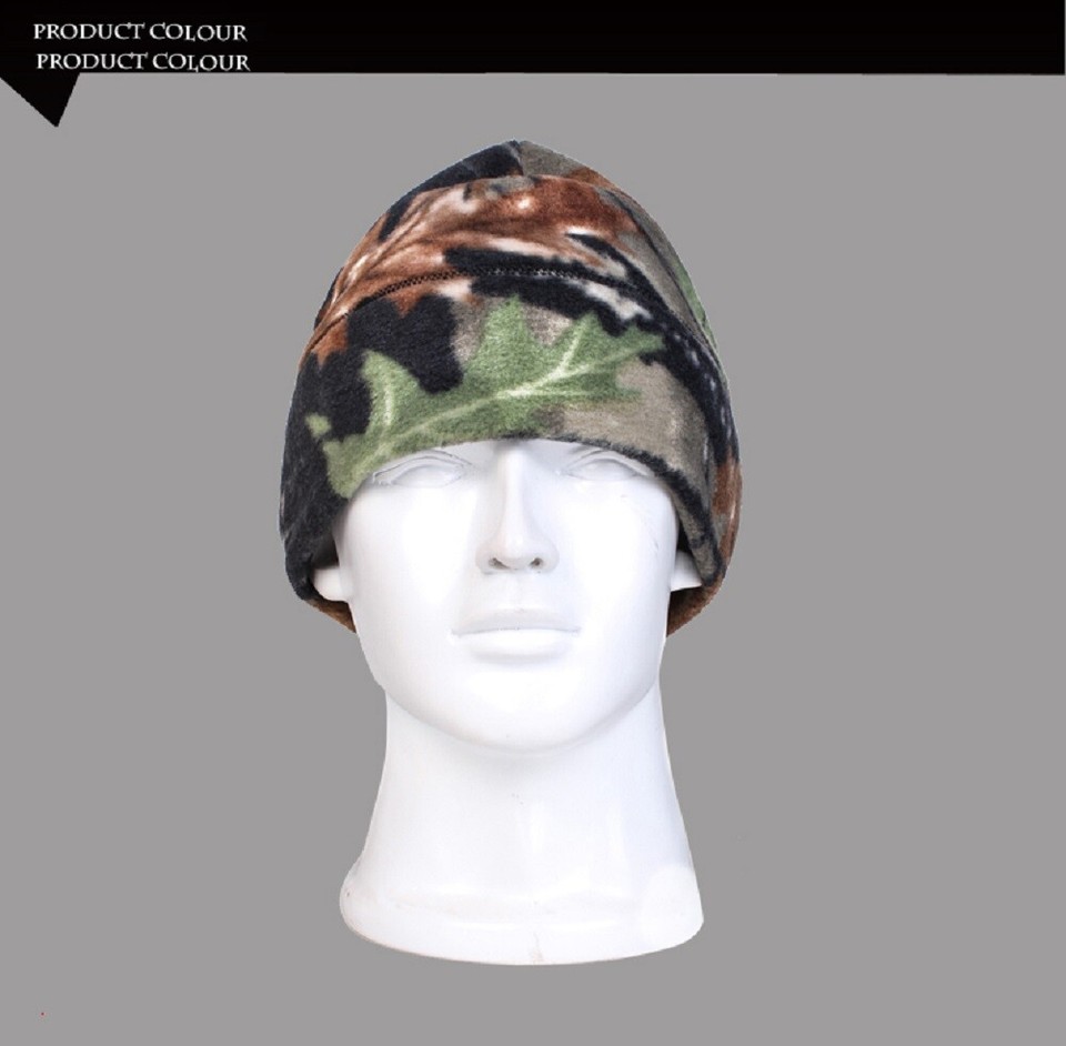 Men Women Camo Winter Warm Skull Cap Fleece Beanie Windproof Hat Thick ...