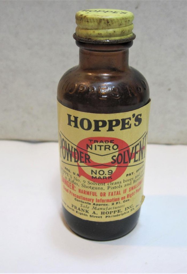 Vintage Hoppe's Nitro Powder Solvent No.9 2oz Bottle w Original Box ...