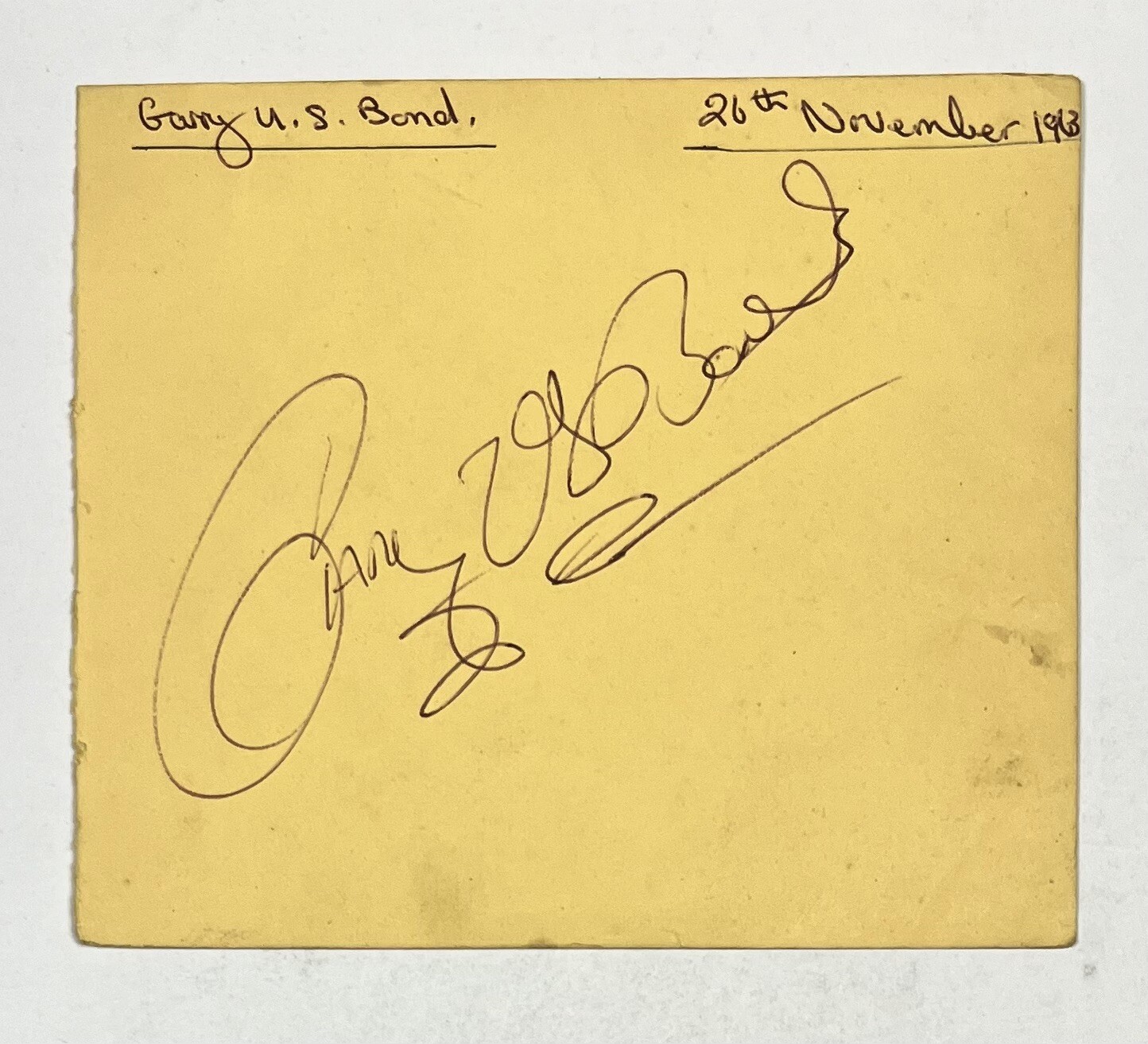 Gary US Bonds - Signed Autograph Book Page | eBay