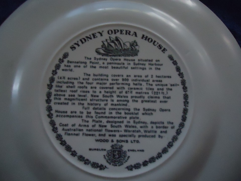 Sydney Opera House Plate by Woods & sons, England | eBay