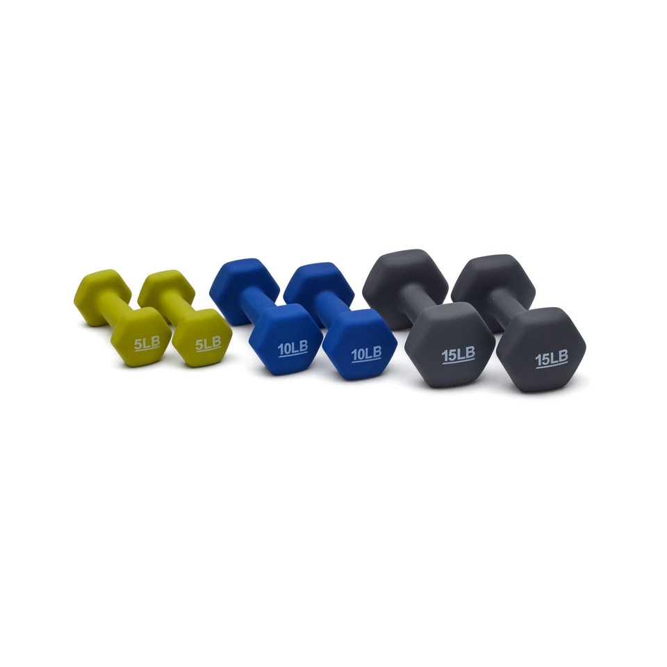 Amazon Basics Neoprene Coated Hexagon Workout Dumbbell Hand Weight ...