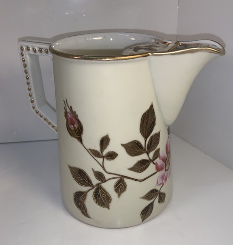 Antique Royal Vienna Austria Porcelain Pitcher Hand Painted Pink Rose ...