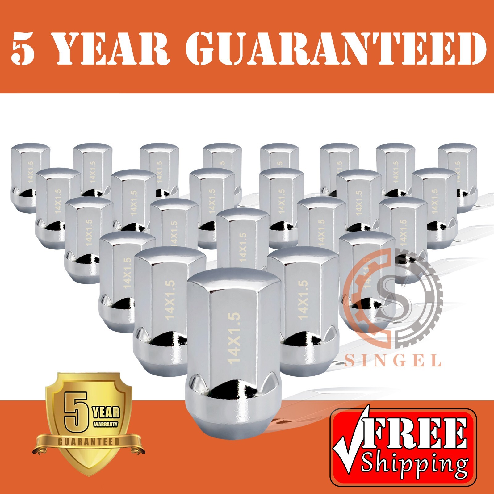 9596070 GM CHEVY GMC FACTORY OEM M14x1.5 Wheel Lug Nuts 22 HEX CHROME ...