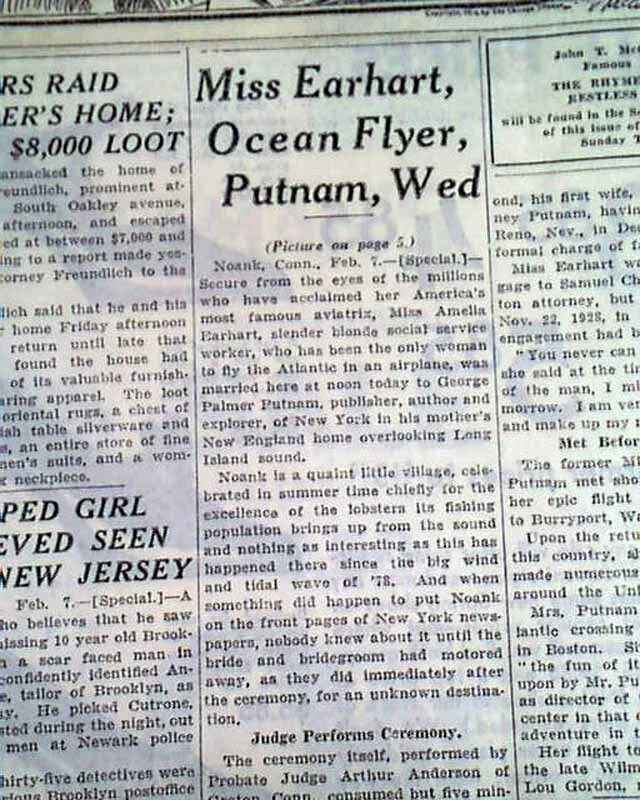 George Putnam Amelia Earhart Marriage