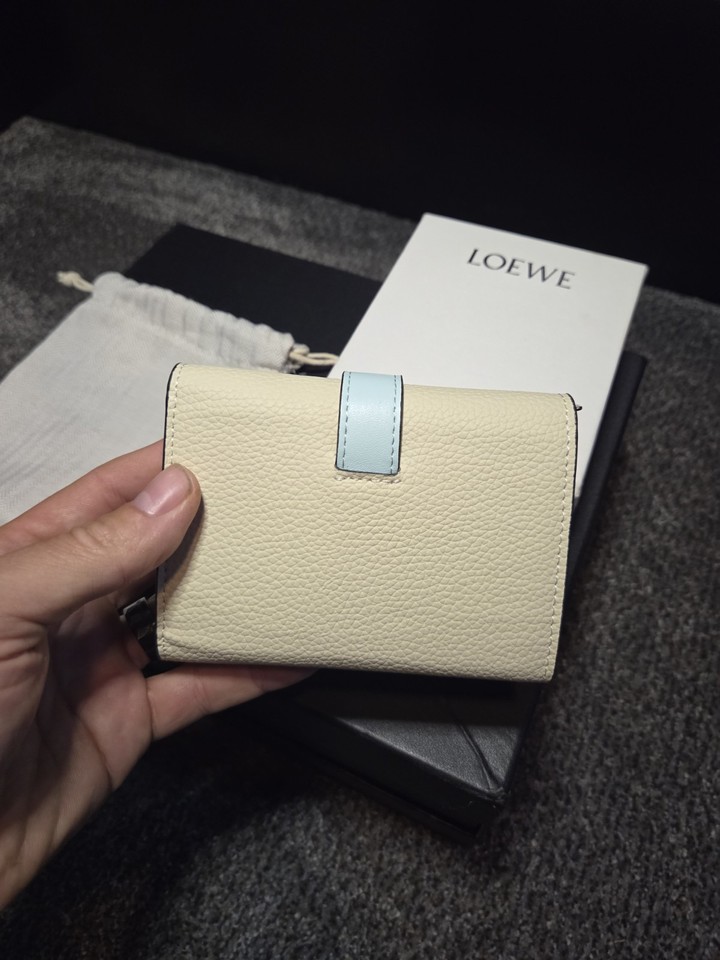 Loewe Leather Trifold Purse Wallet With Zipper | eBay