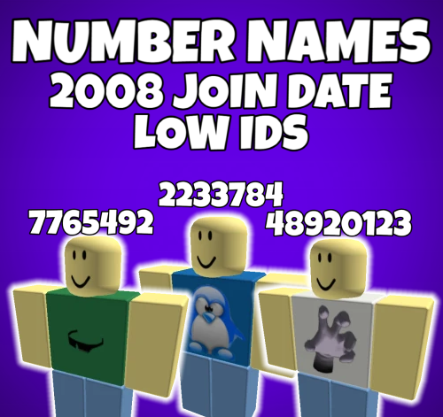 2008 NUMBER ONLY USERS ROBLOX | RANDOMLY SELECTED | FAST, EASY | eBay