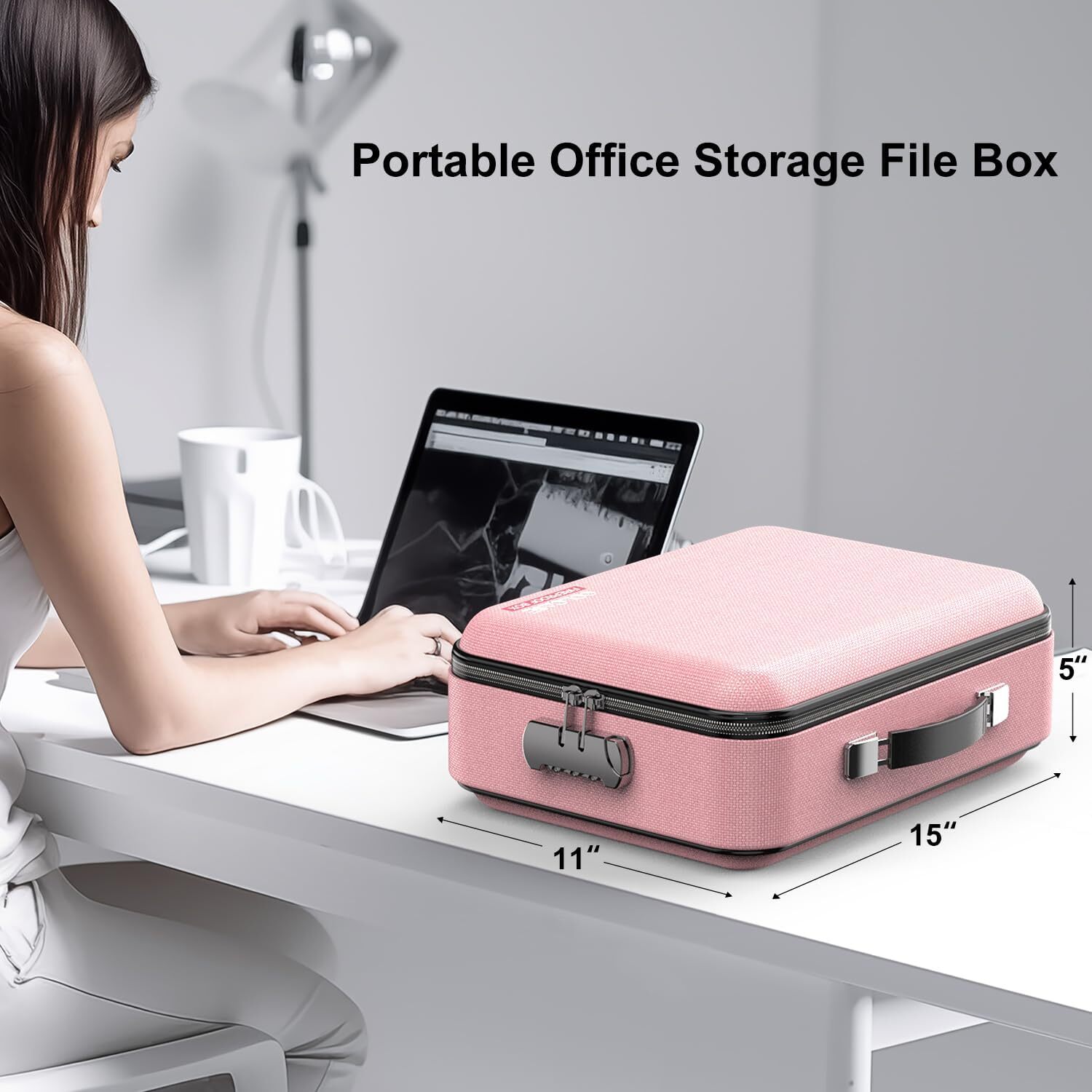 Fireproof Locking Document Box, Water Resistant Hard Case, Pink | eBay