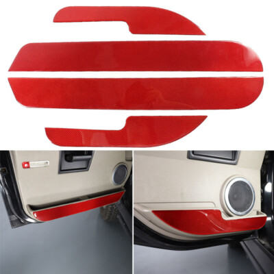 Carbon Fiber F&R Red Door Panel Trim Pocket DELETE Set For Hummer H2 ...