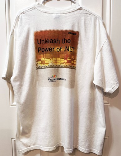 Microsoft Visual Studio .NET Logo T-shirt Academic Graphic Double Sided ...