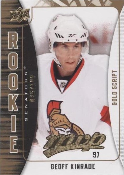 2009-10 Upper Deck MVP - Gold Script #347 Geoff Kinrade /100 (RC) for ...