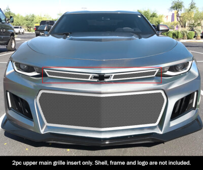 Fits 2019-2024 Chevy Camaro ZL1 Main Upper Stainless Chrome Mesh Grille ...