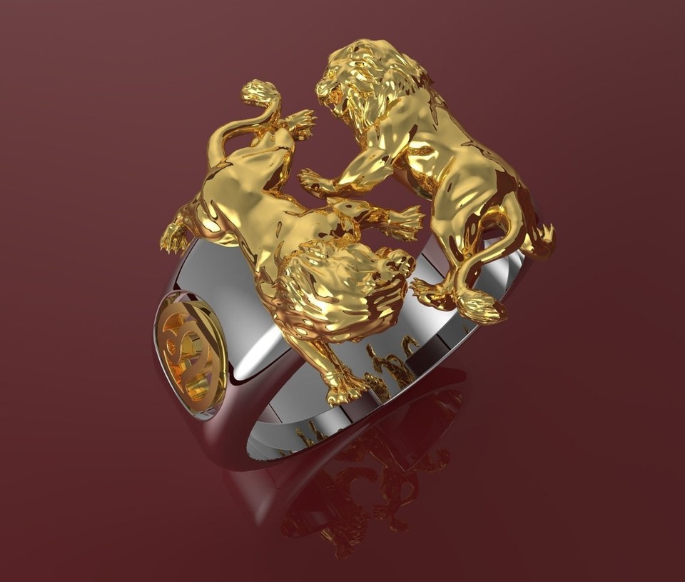 Lion Signet Ring lion Leo Zodiac Sign ring leo Astrology signet ring ...