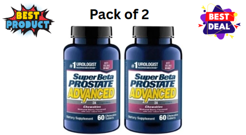 2 Pack Super Beta Prostate Advanced Natural Berry Chewables 60 Tablets ...