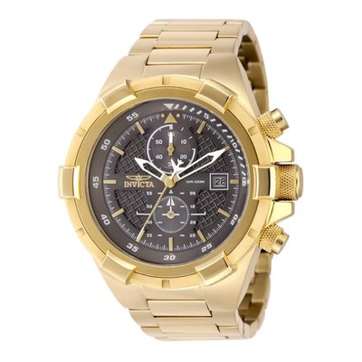 Invicta Aviator Falcon 50.5mm Gold Men’s Chronograph Watch Charcoal ...