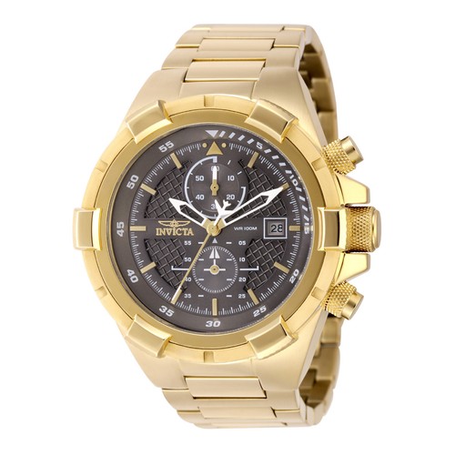 Invicta Aviator Falcon 50.5mm Gold Men’s Chronograph Watch Charcoal ...