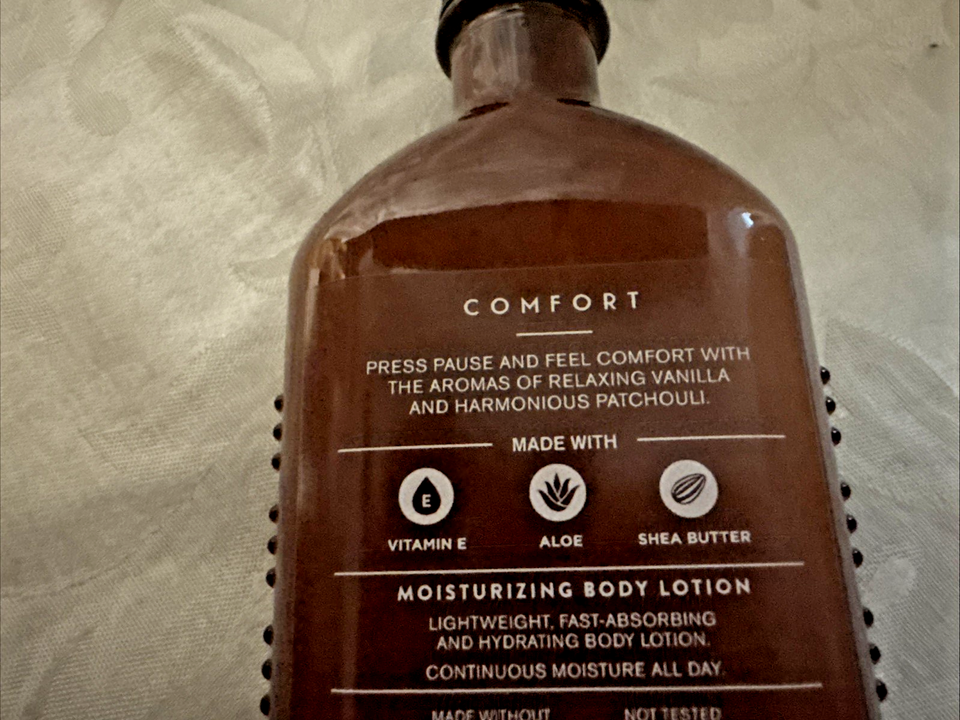 Bath & Body Works AROMA - "COMFORT" - VANILLA & PATCHOULI Body Lotion 6 ...
