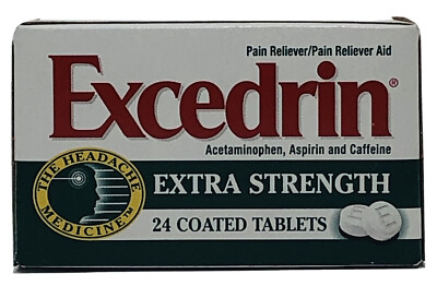 1 RARE Excedrin Extra Strength Coated ⚪️ TABLETS 24 Total COLLECTABLE ...