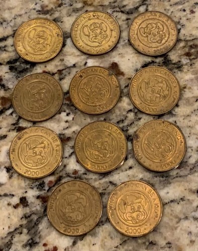 Lot Of 11 Old Chuck E Cheese Pizza Coin Token Chucky Chuckie Early 2000 ...