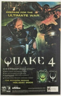 Quake 4 Print Ad Game Poster Art PROMO Official PC Raven Software ...
