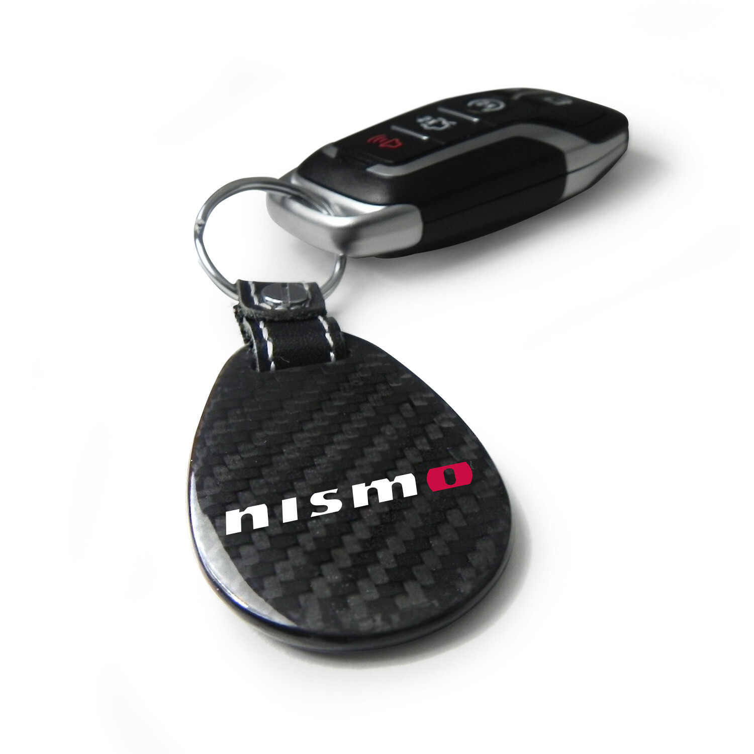 for Nissan NISMO 100% Real Black Carbon Fiber Large Tear-Drop Key Chain ...